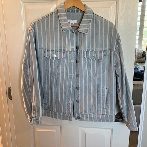 Ivy + Main | Jackets & Coats | Ivy Main Striped Jean Jacket | Poshmark